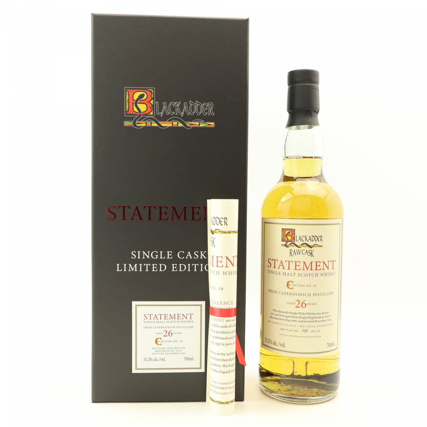 Caperdonich 1996 26 Year Old Blackadder Raw Cask Statement | The 159th ...