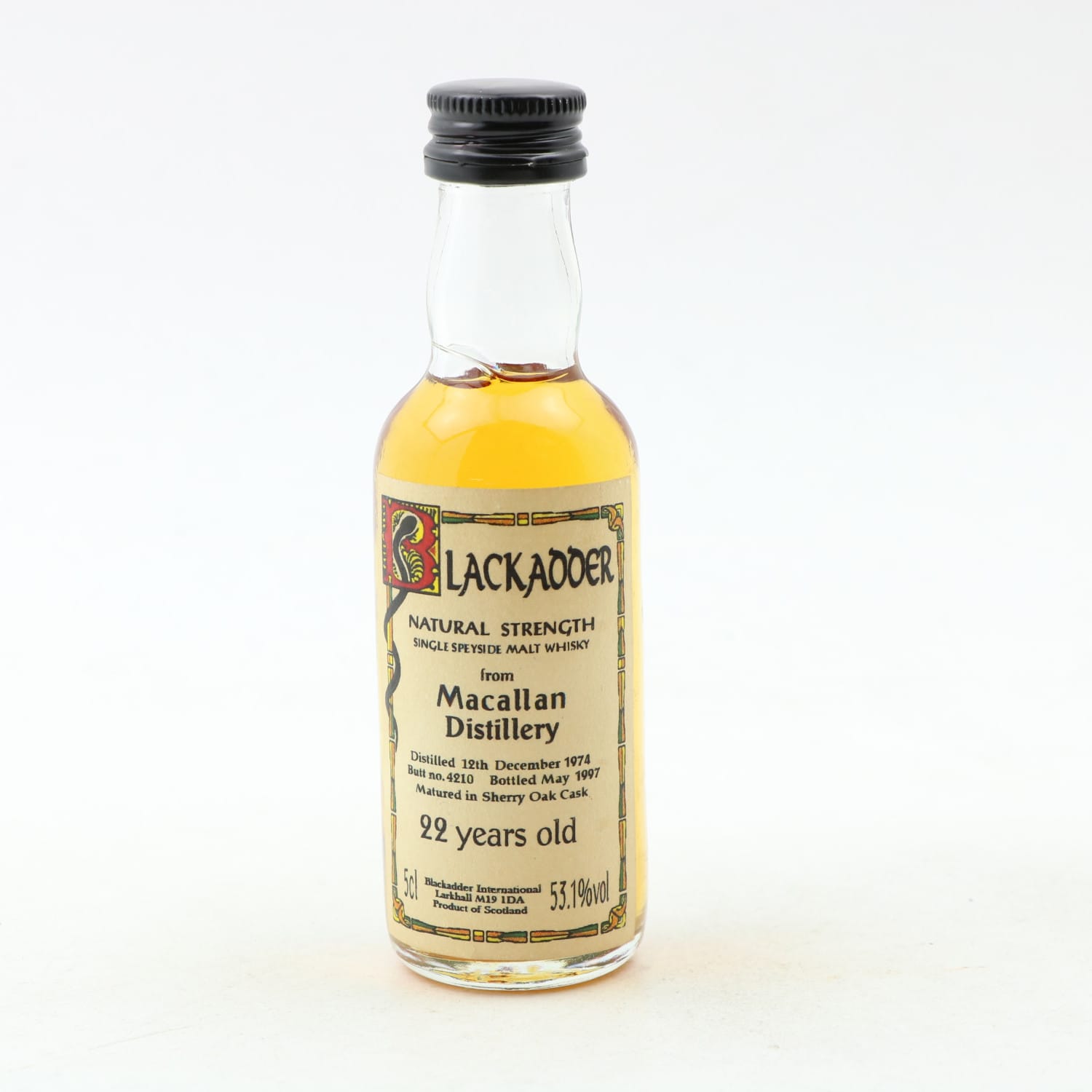 Macallan 1974 22 Year Old Blackadder Cask #4210 Mini 5cl | The 166th ...