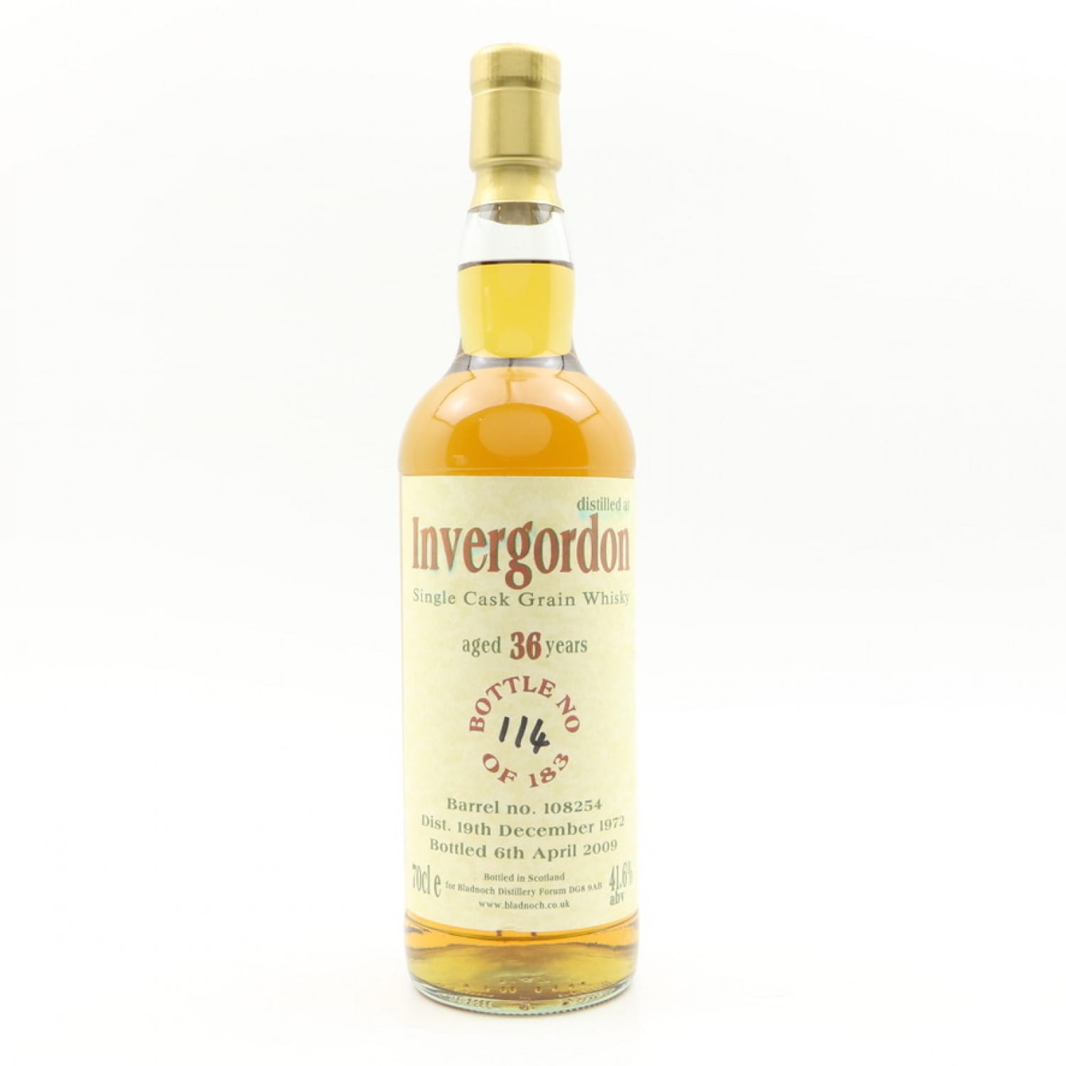 Invergordon 1972 36 Year Old Bladnoch Forum | The 152nd Auction ...