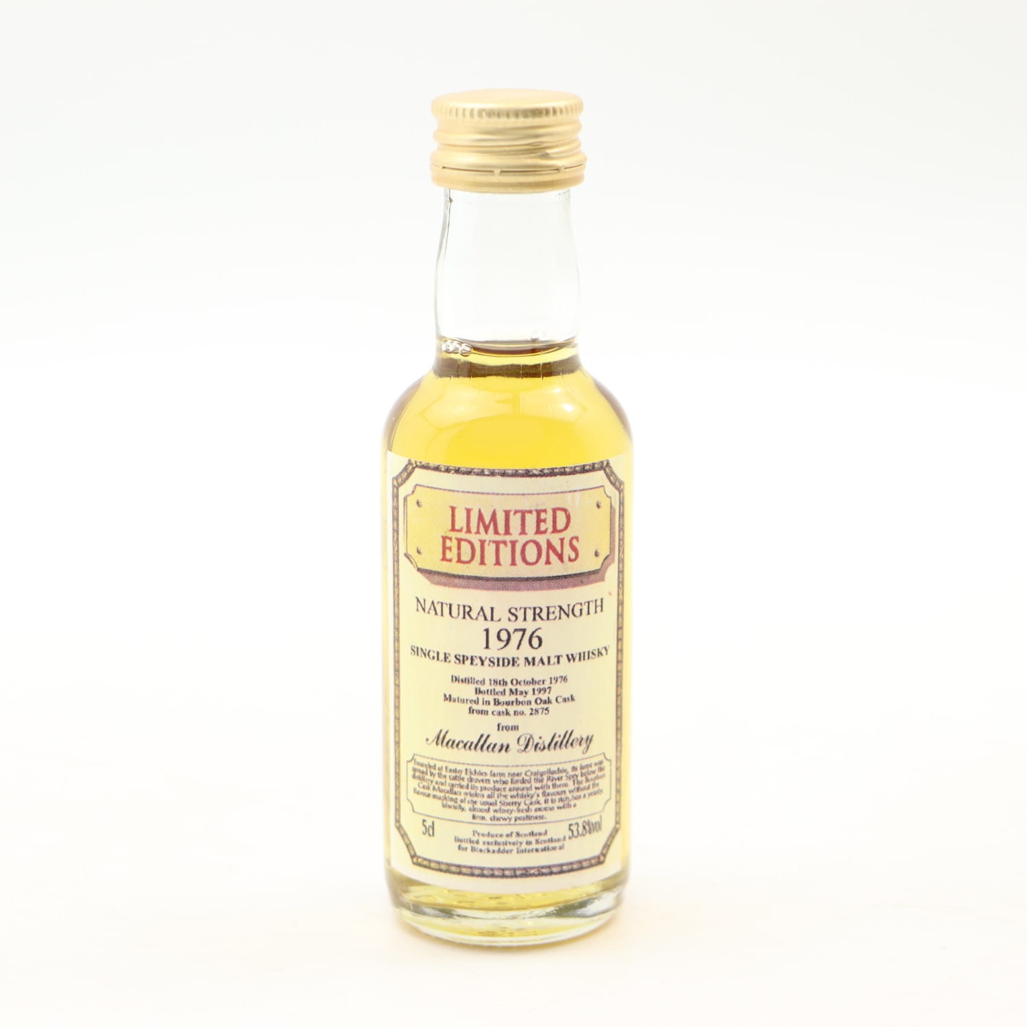 Macallan 1976 Blackadder Cask #2875 Mini 5cl | The 172nd Auction ...