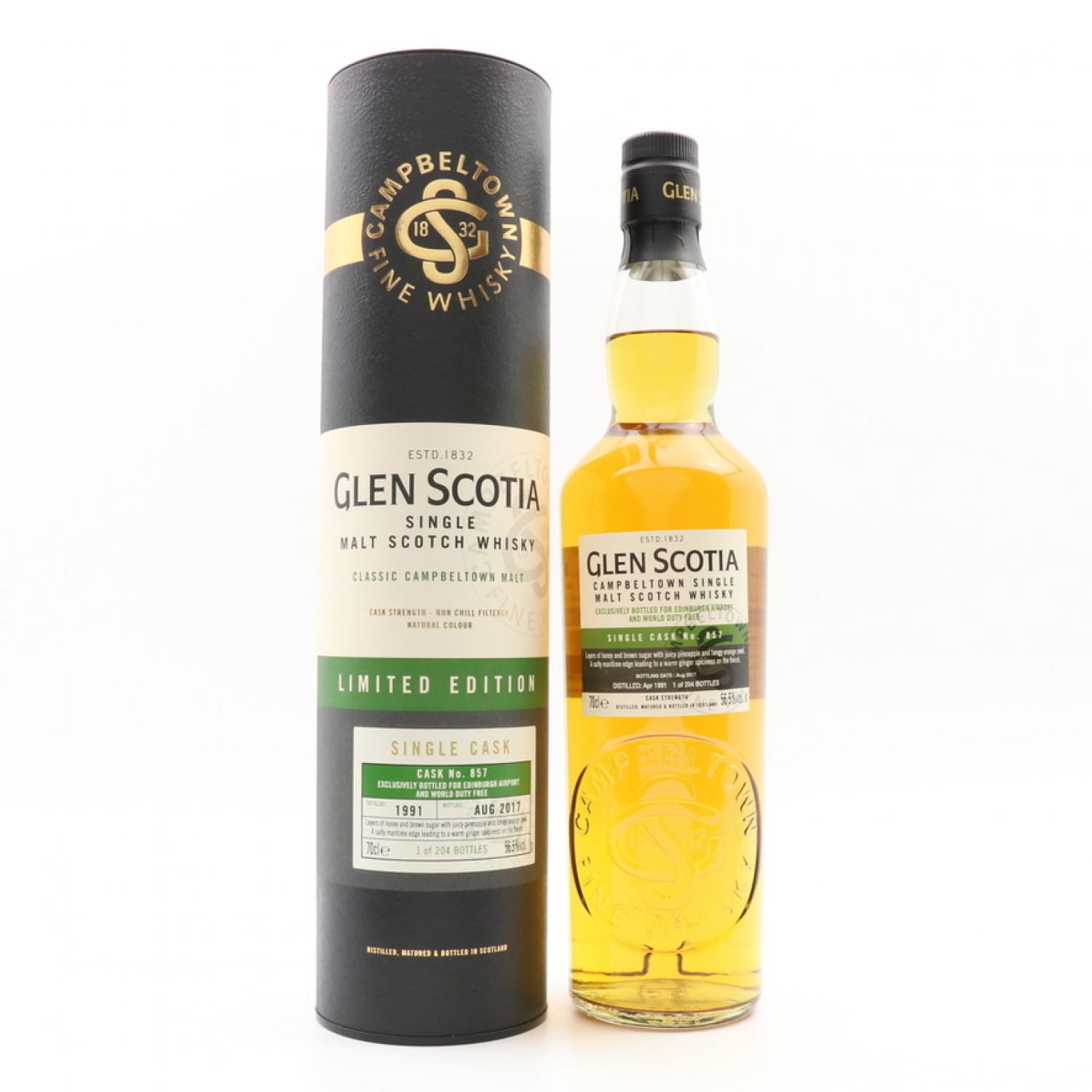 Glen Scotia 1991 Single Cask #857 For Edinburgh Airport | The 132nd ...