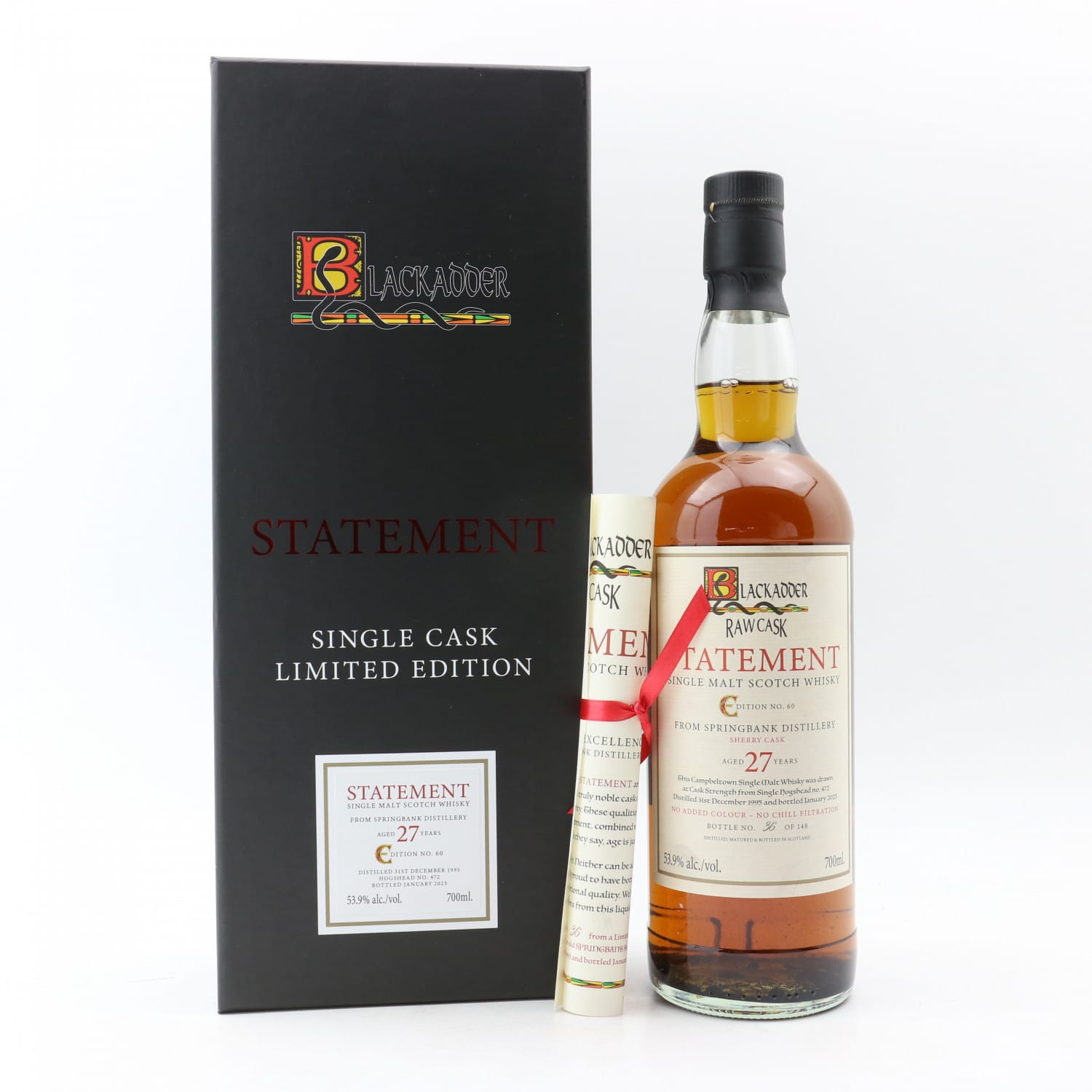 Springbank 1995 27 Year Old Blackadder Raw Cask Statement | The 147th ...