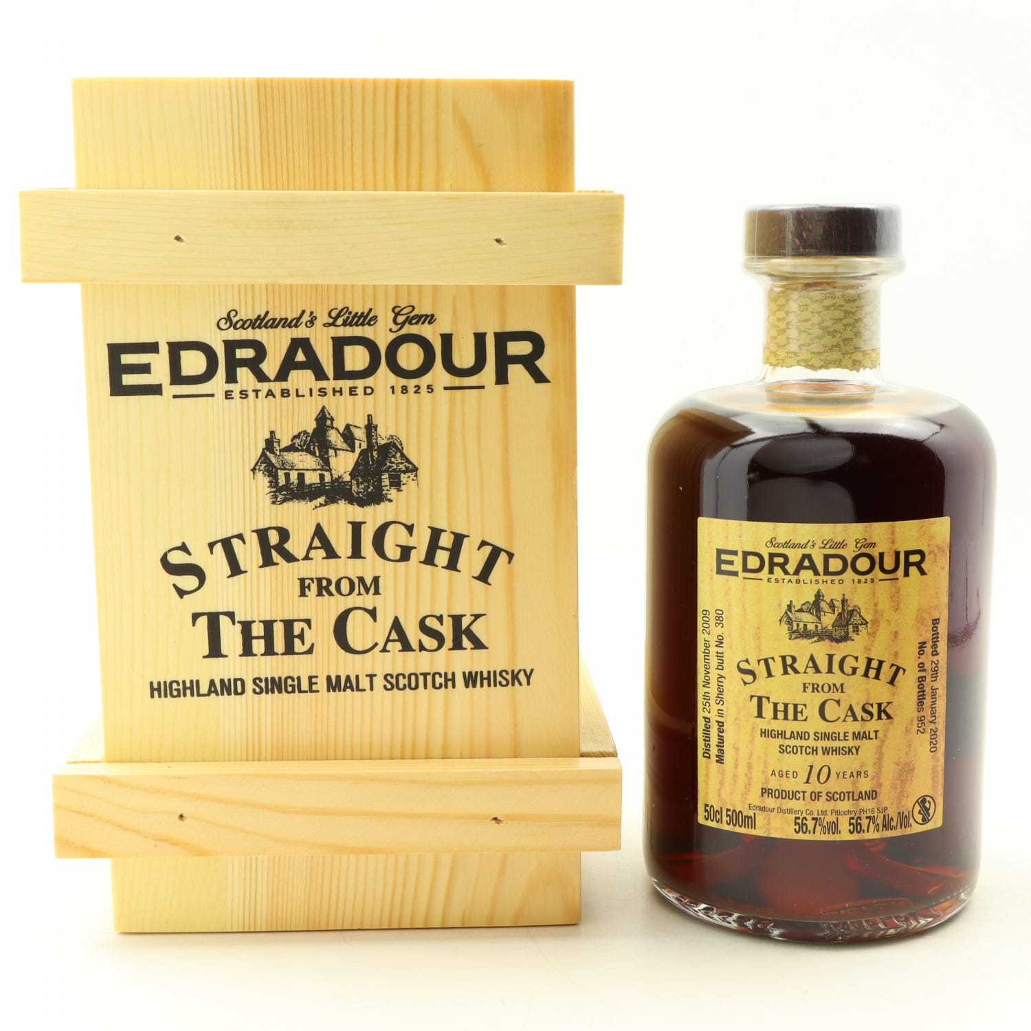 Edradour Straight From The Cask 2009 10 Year Old Single Cask #380 50cl ...