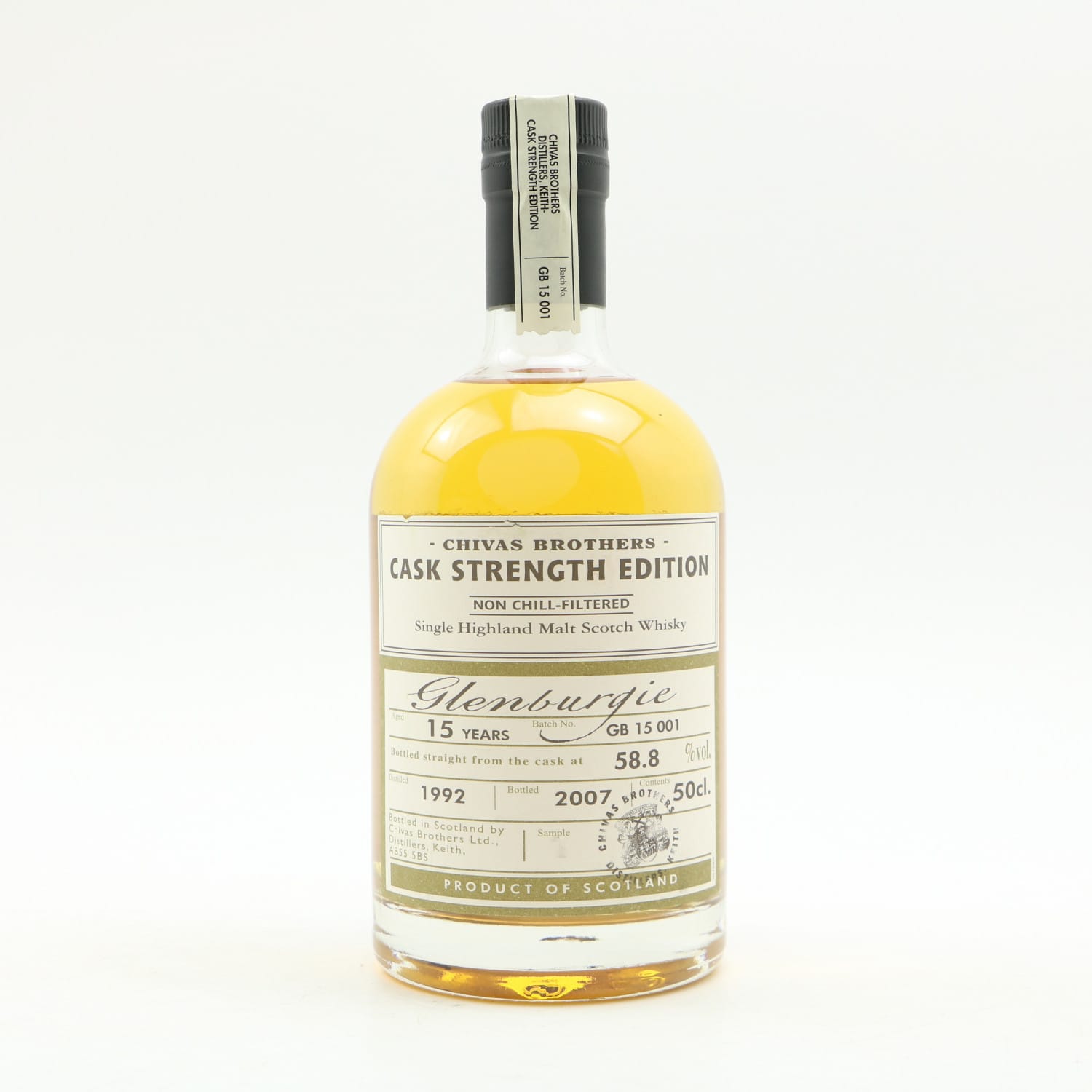 Glenburgie 1992 15 Year Old Chivas Brothers Cask Strength Edition 50cl ...