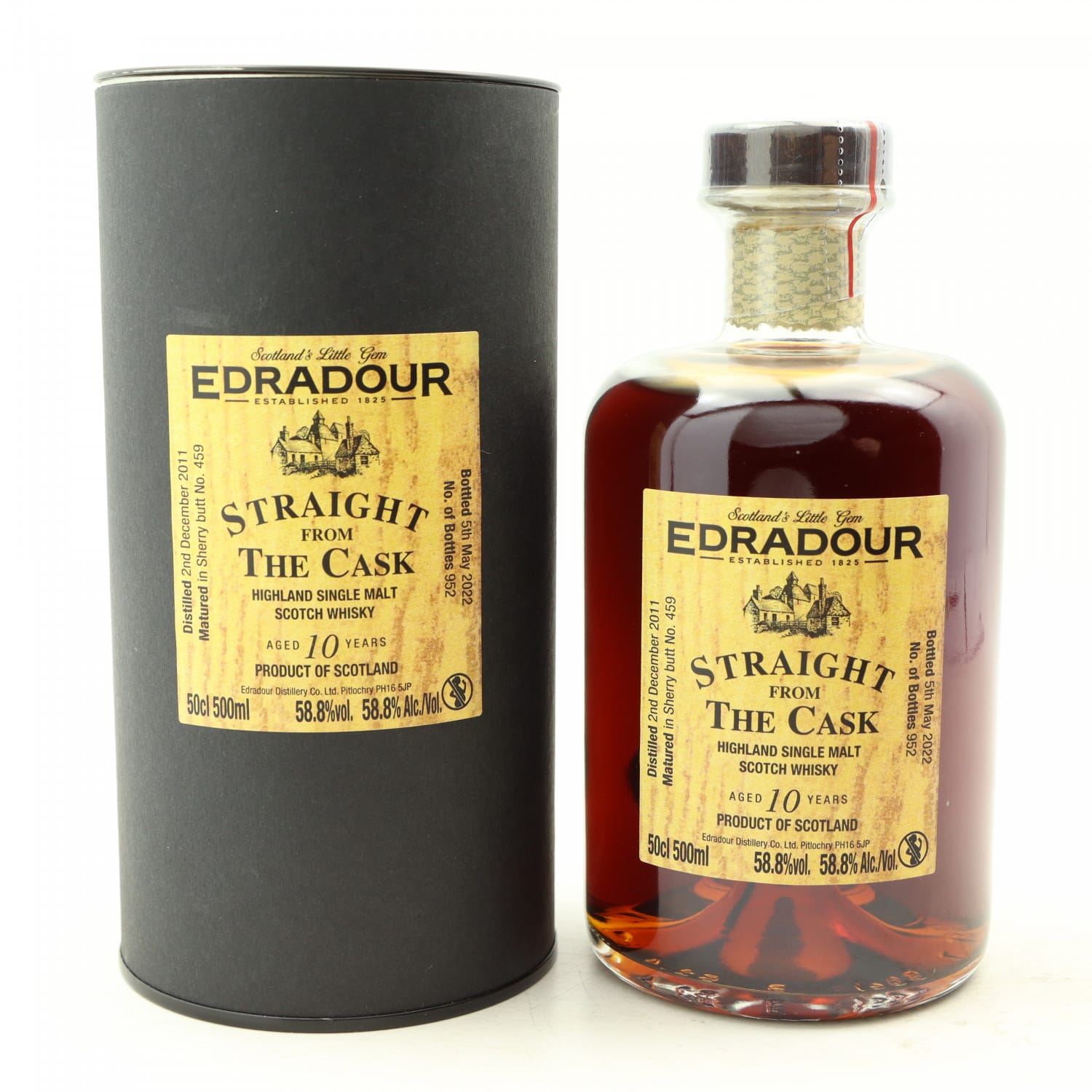 Edradour Straight From The Cask 2011 10 Year Old Single Cask #459 50cl ...