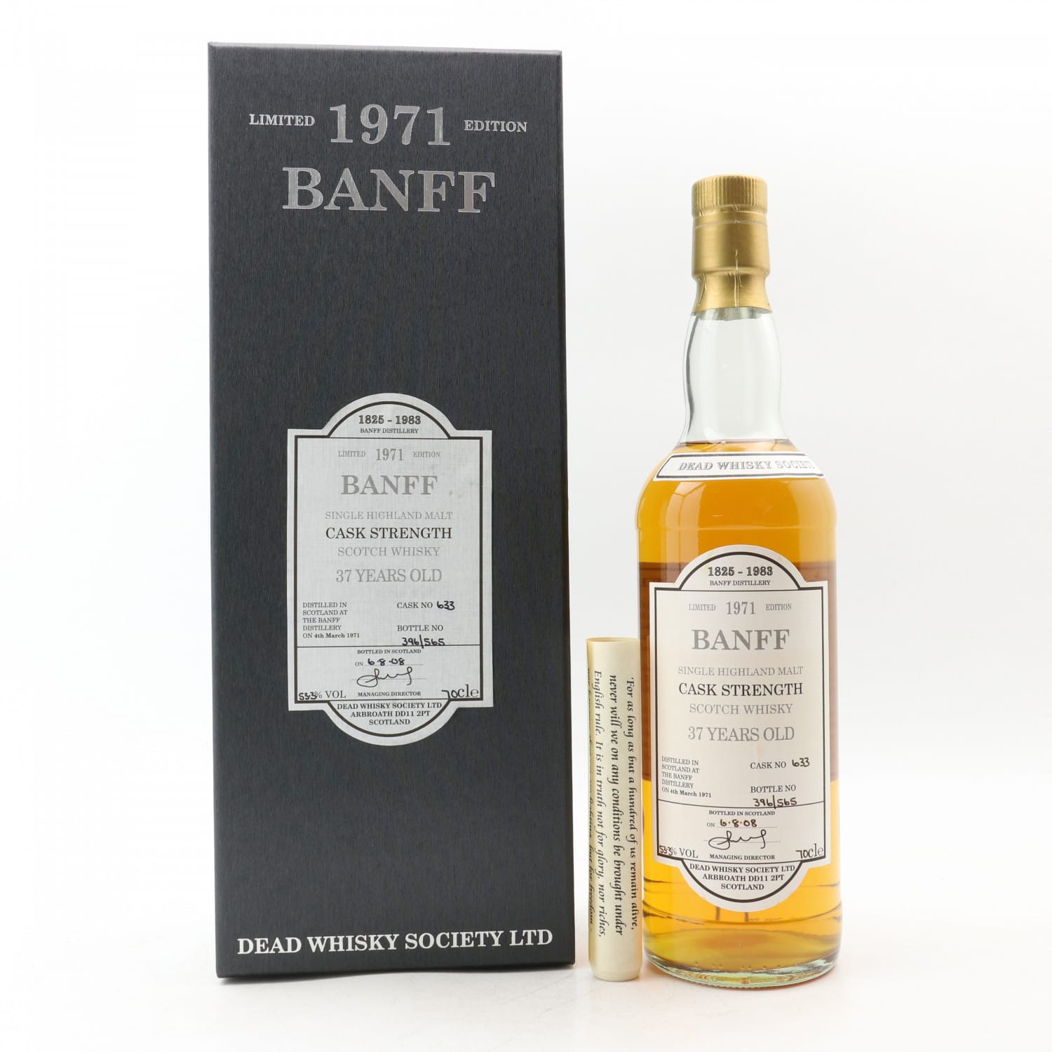Banff 1971 37 Year Old Dead Whisky Society | The 159th Auction | Scotch ...