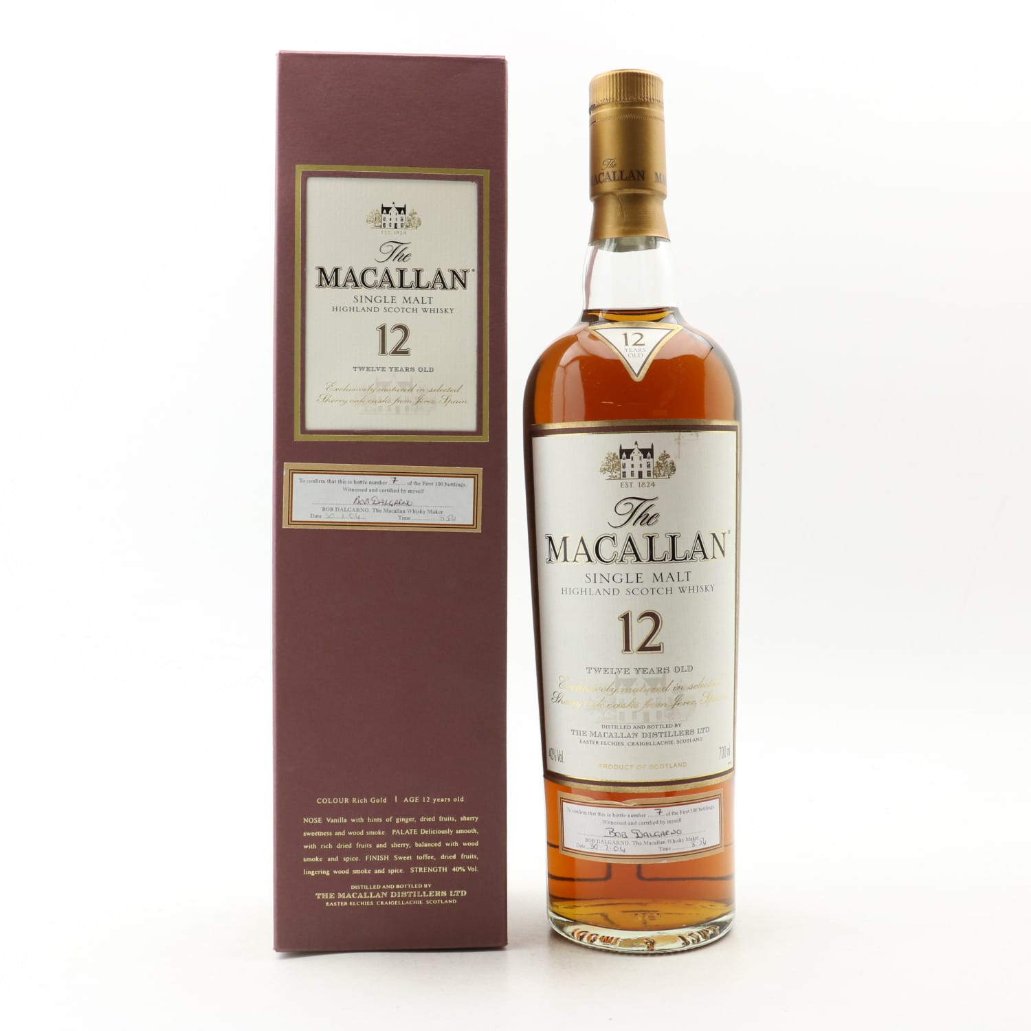 Macallan 12 Year Old First 100 Bottles | The 168th Auction | Scotch ...