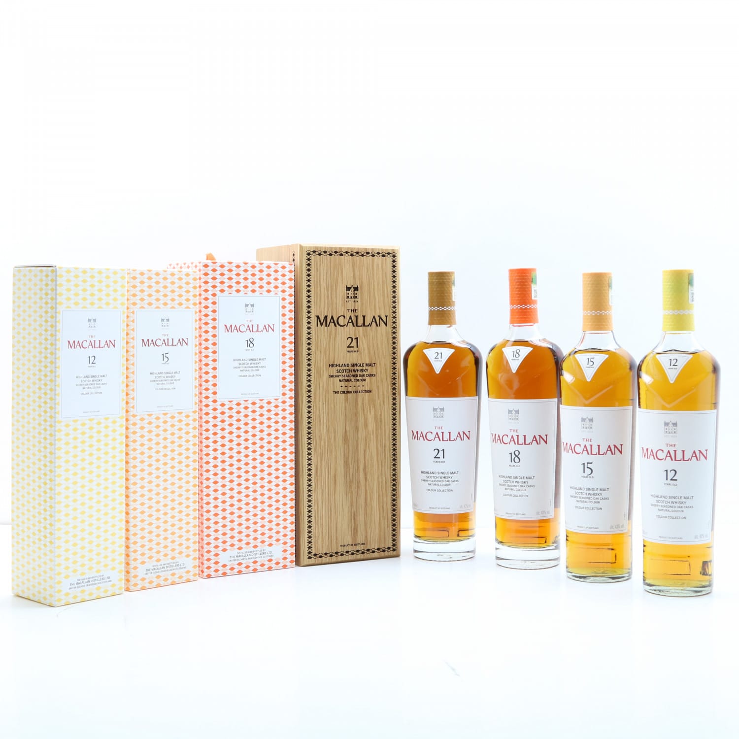 Macallan Colour Collection 12, 15, 18 & 21 Year Old 4 x 70cl | The ...