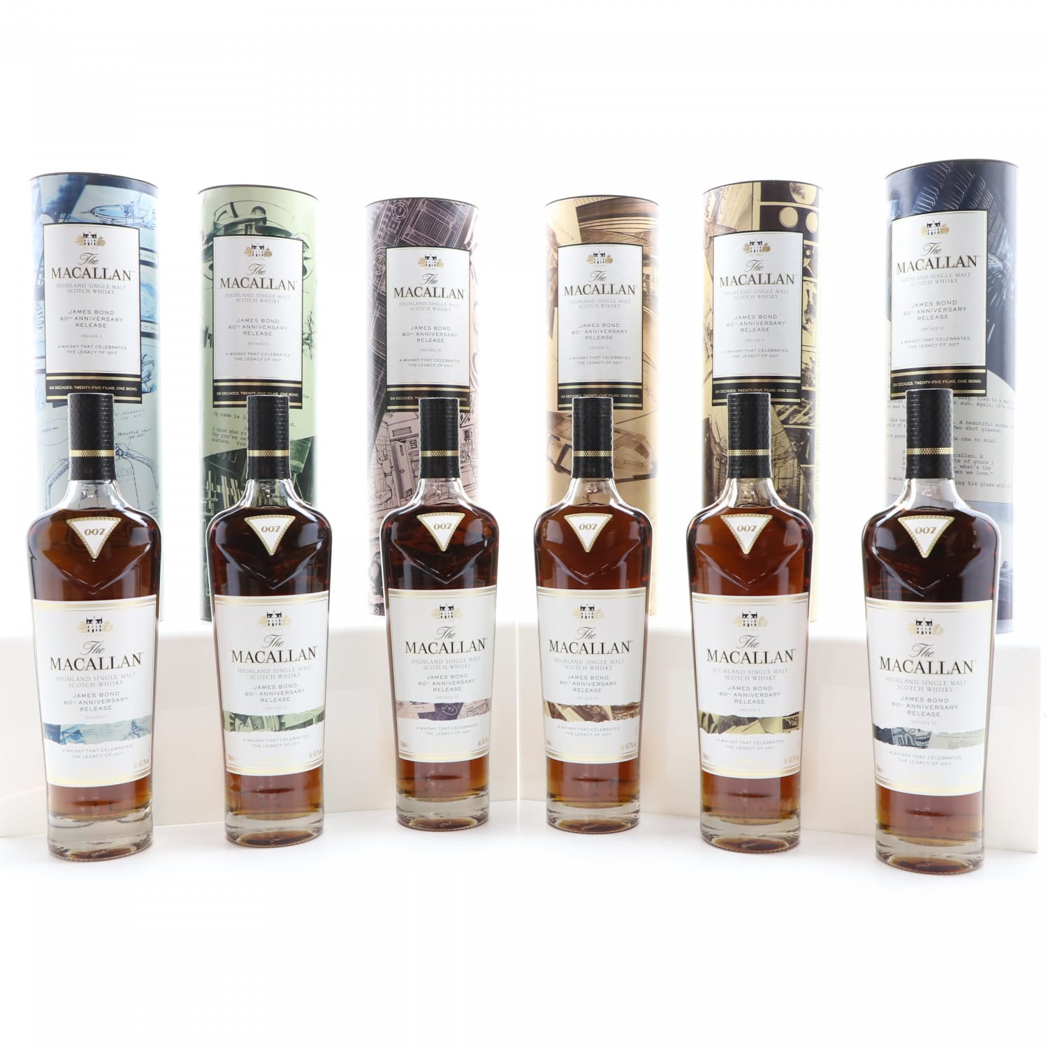 Macallan James Bond 60th Anniversary Release Decades I-VI 6 x 70cl | The 144th Auction | Scotch ...