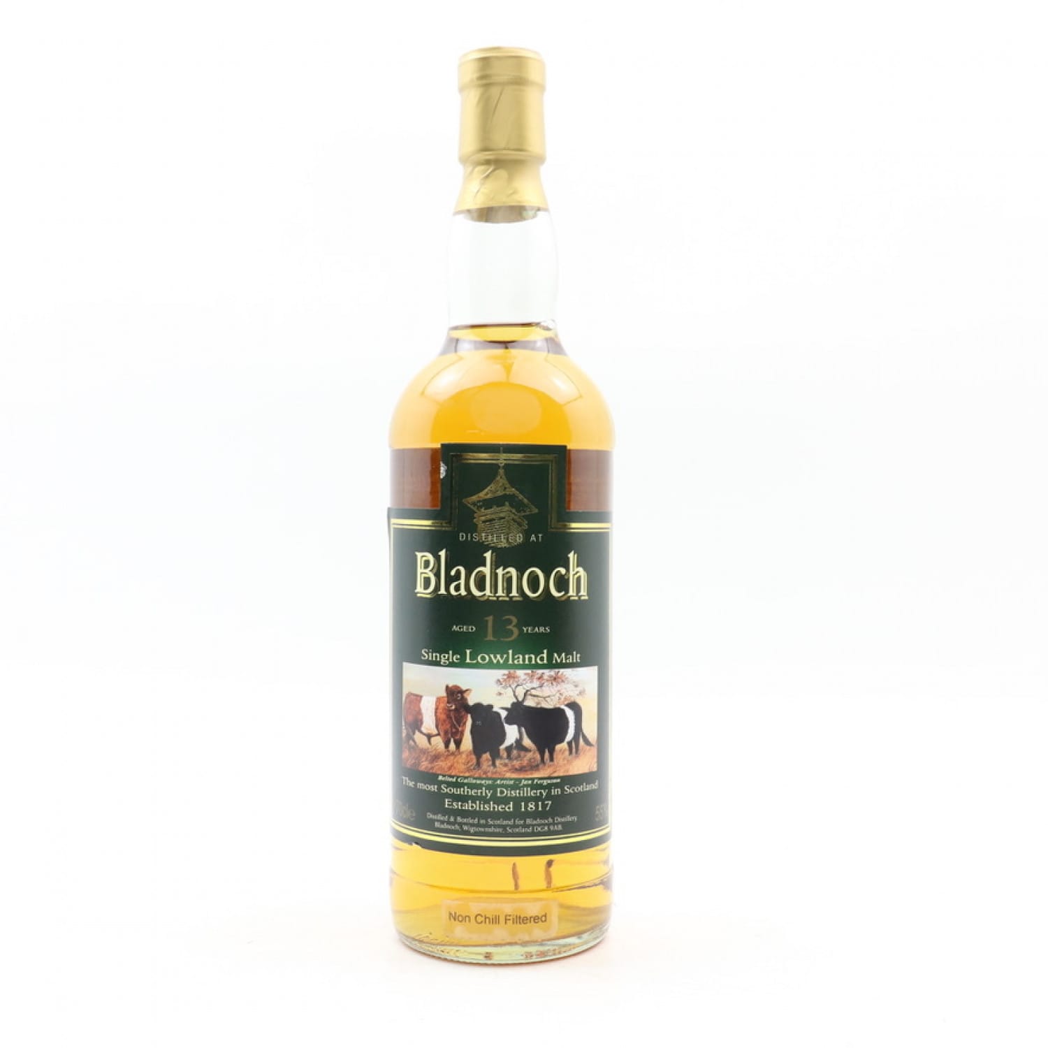 Bladnoch 13 Year Old Belted Galloway Label | The 142nd Auction | Scotch ...