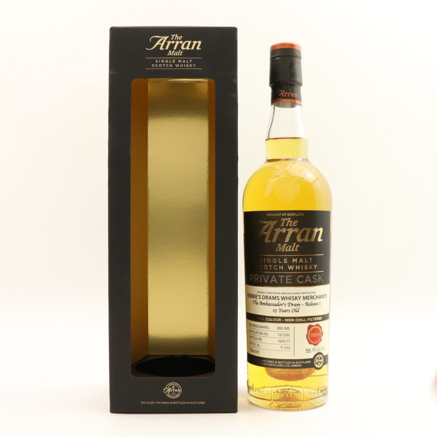 Arran 2001 15 Year Old Single Cask #905 Robbie's Drams The Ambassador's ...