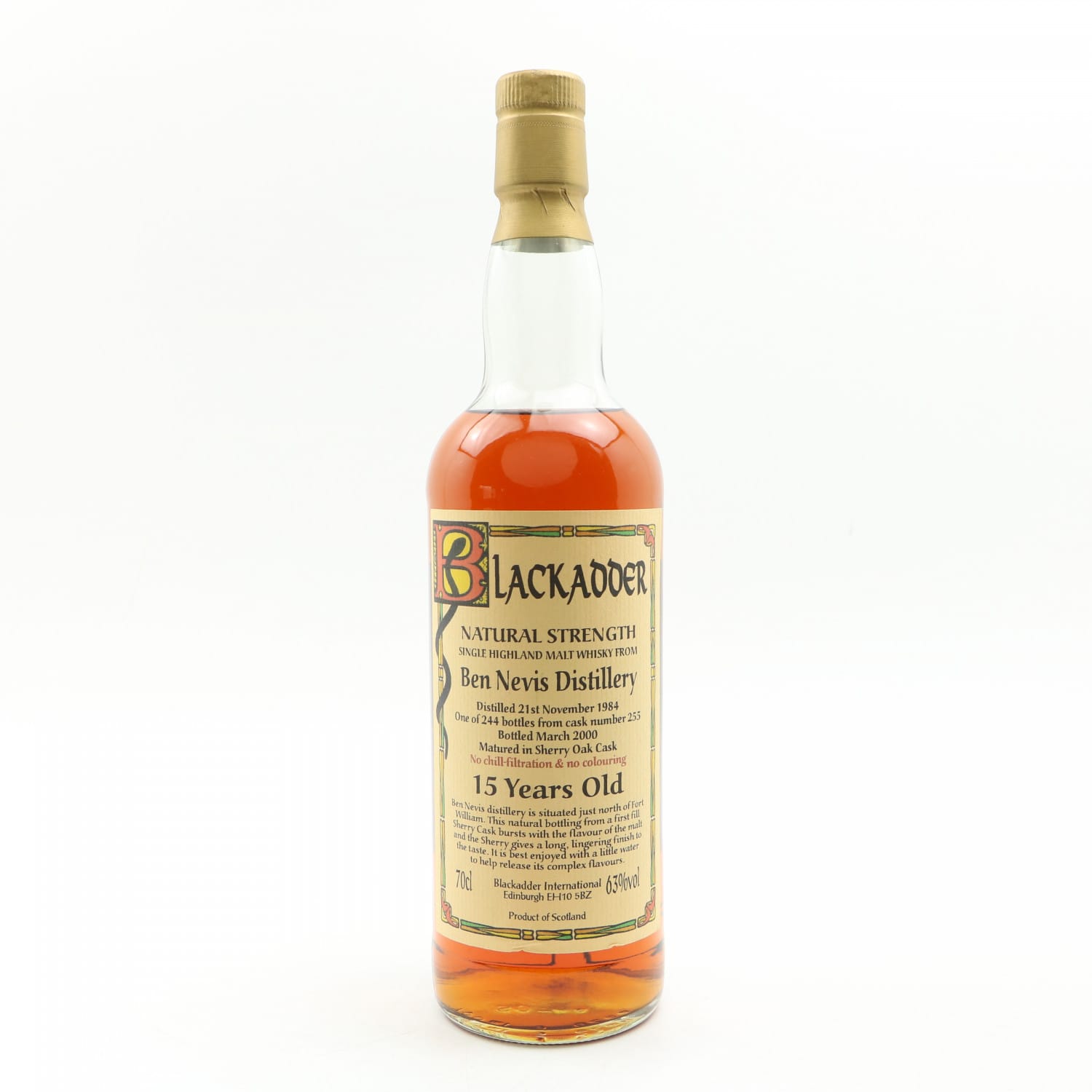 Ben Nevis 1984 15 Year Old Blackadder | The 148th Auction | Scotch ...