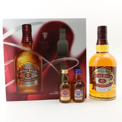 Chivas Regal 12 Year Old Manchester United 75cl Gift Set With Chivas ...