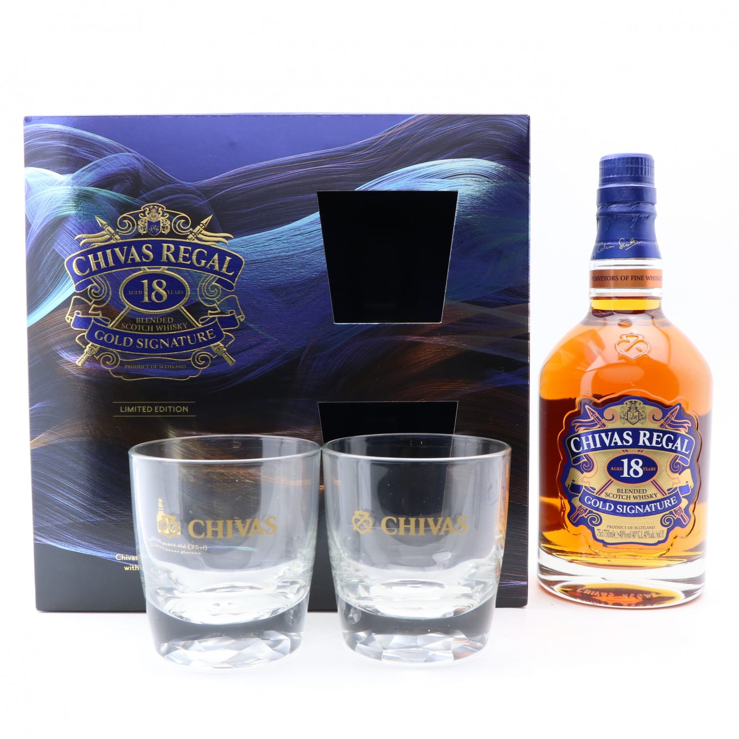Chivas Regal 18 Year Old Gold Signature 75cl Set With 2 Glasses | The ...