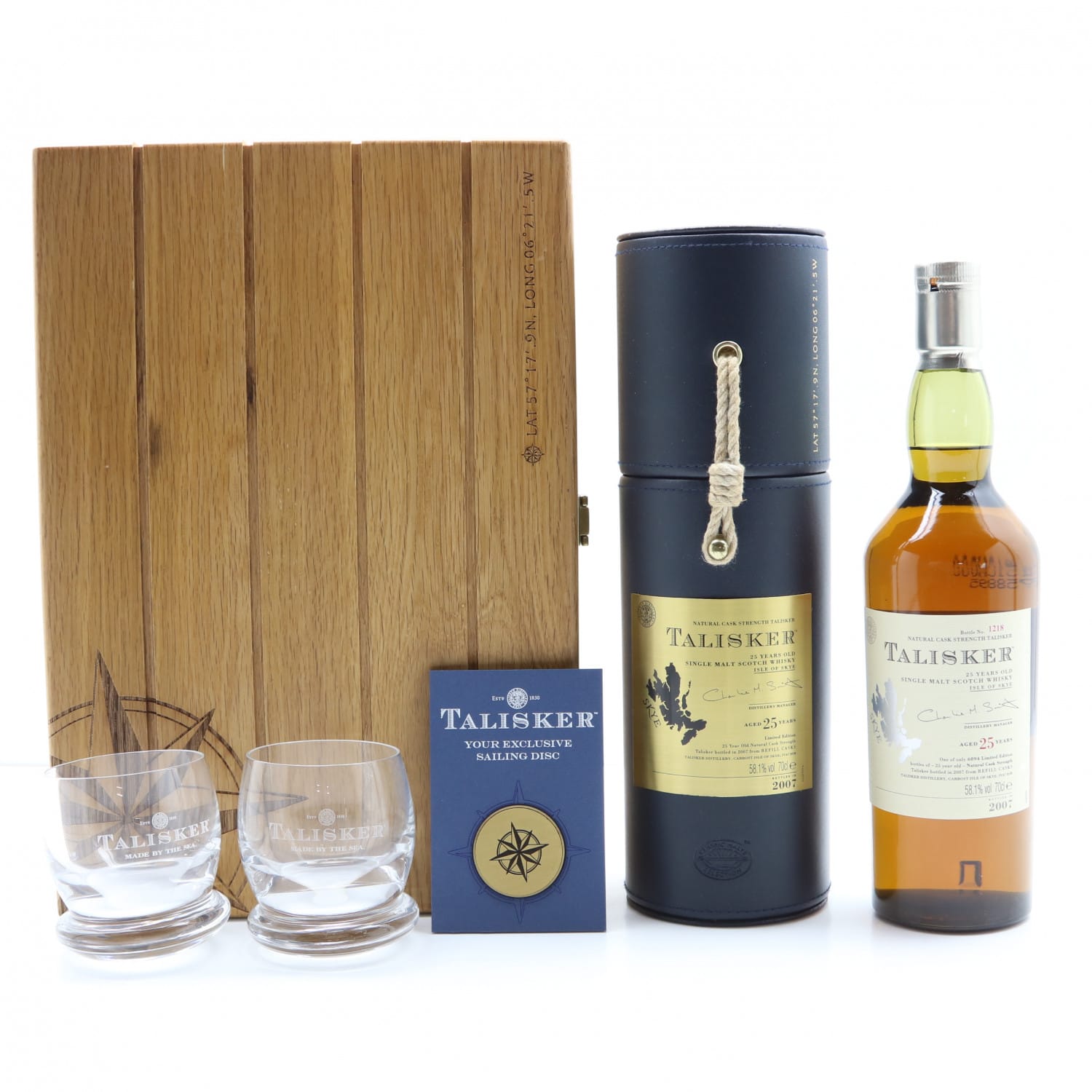 Talisker 25 Year Old 2007 Release Gift Set With 2 Glasses & Sailing ...