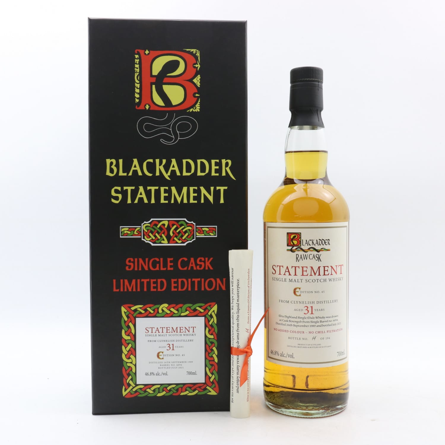 Clynelish 1989 31 Year Old Blackadder Raw Cask Statement | The 142nd ...