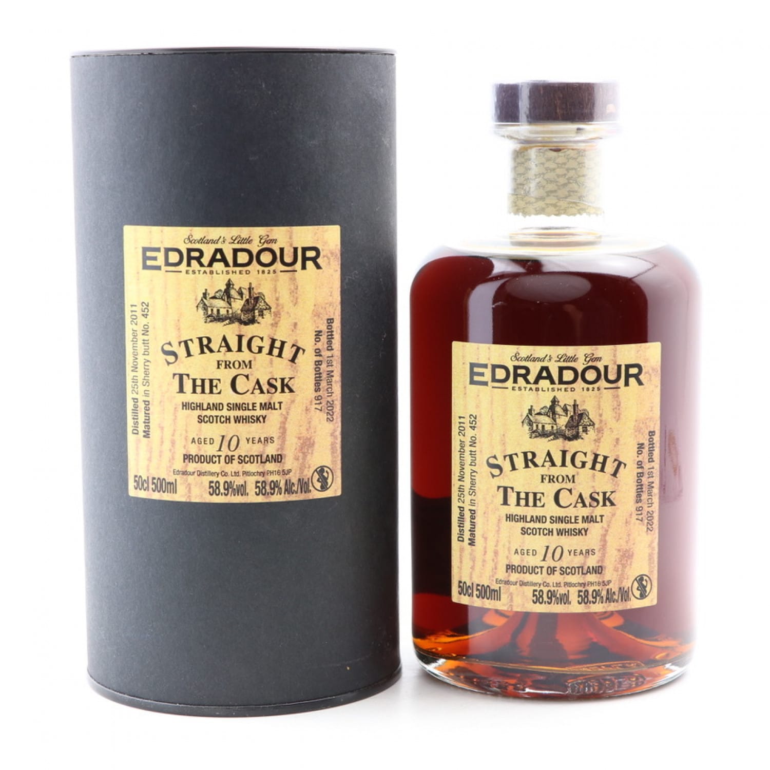 Edradour Straight From The Cask 2011 10 Year Old Single Cask #452 50cl ...