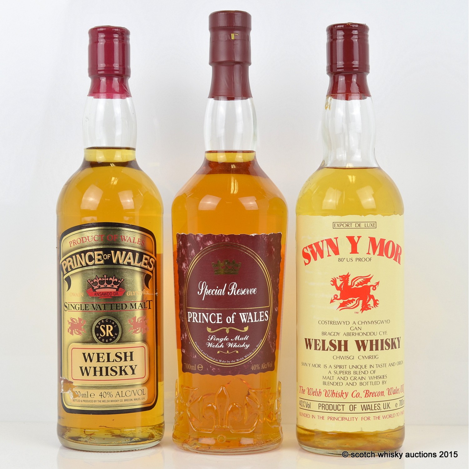 Swn Y Mor Welsh Whisky, Prince of Wales Vatted Malt & Prince of Wales ...