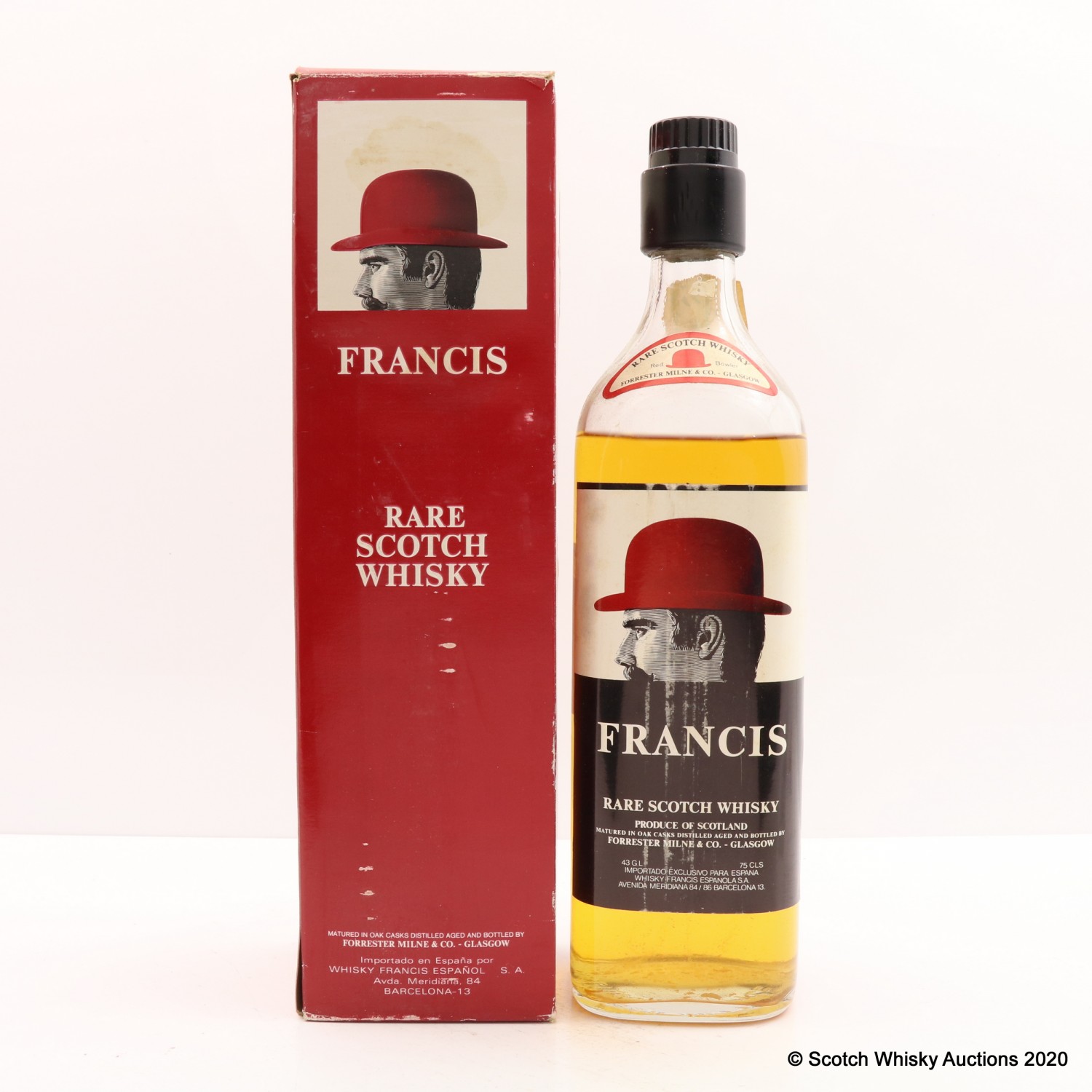 Francis Red Bowler 75cl | The 113th Auction | Scotch Whisky Auctions