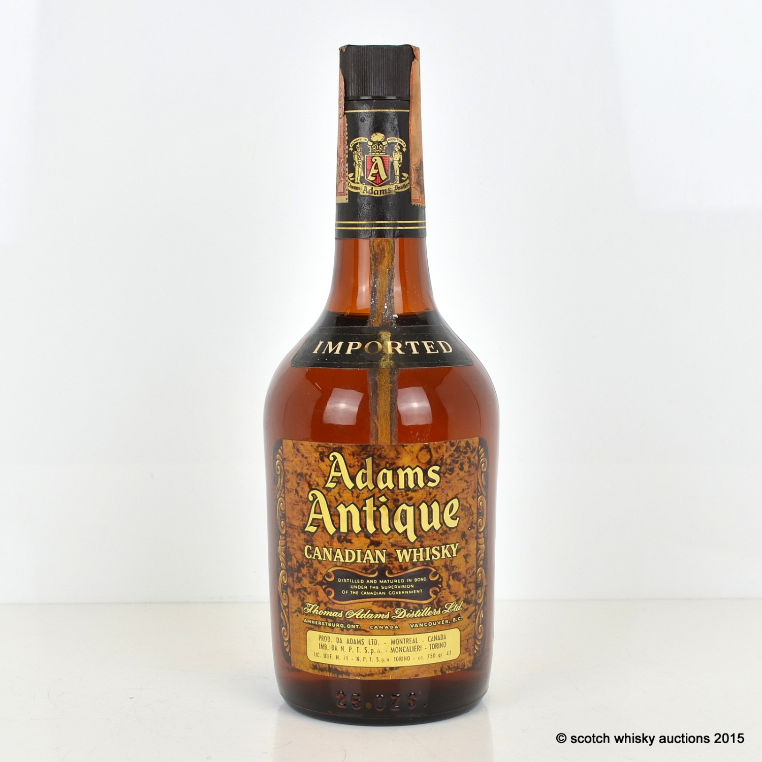 Adams Antique Canadian Whiskey 75cl | The 48th Auction | Scotch Whisky ...