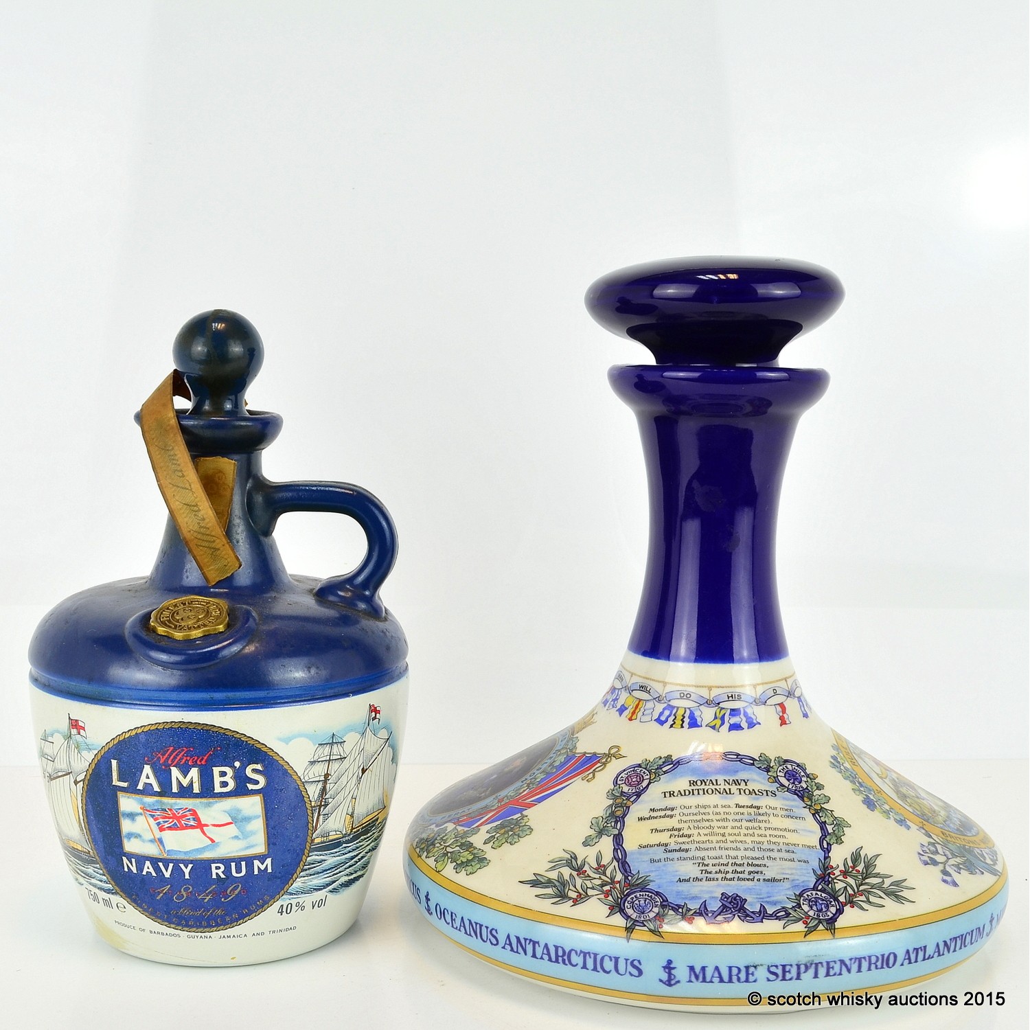 Alfred Lamb's Navy Rum Flagon 75cl & Pusser's Rum Decanter | The 49th ...
