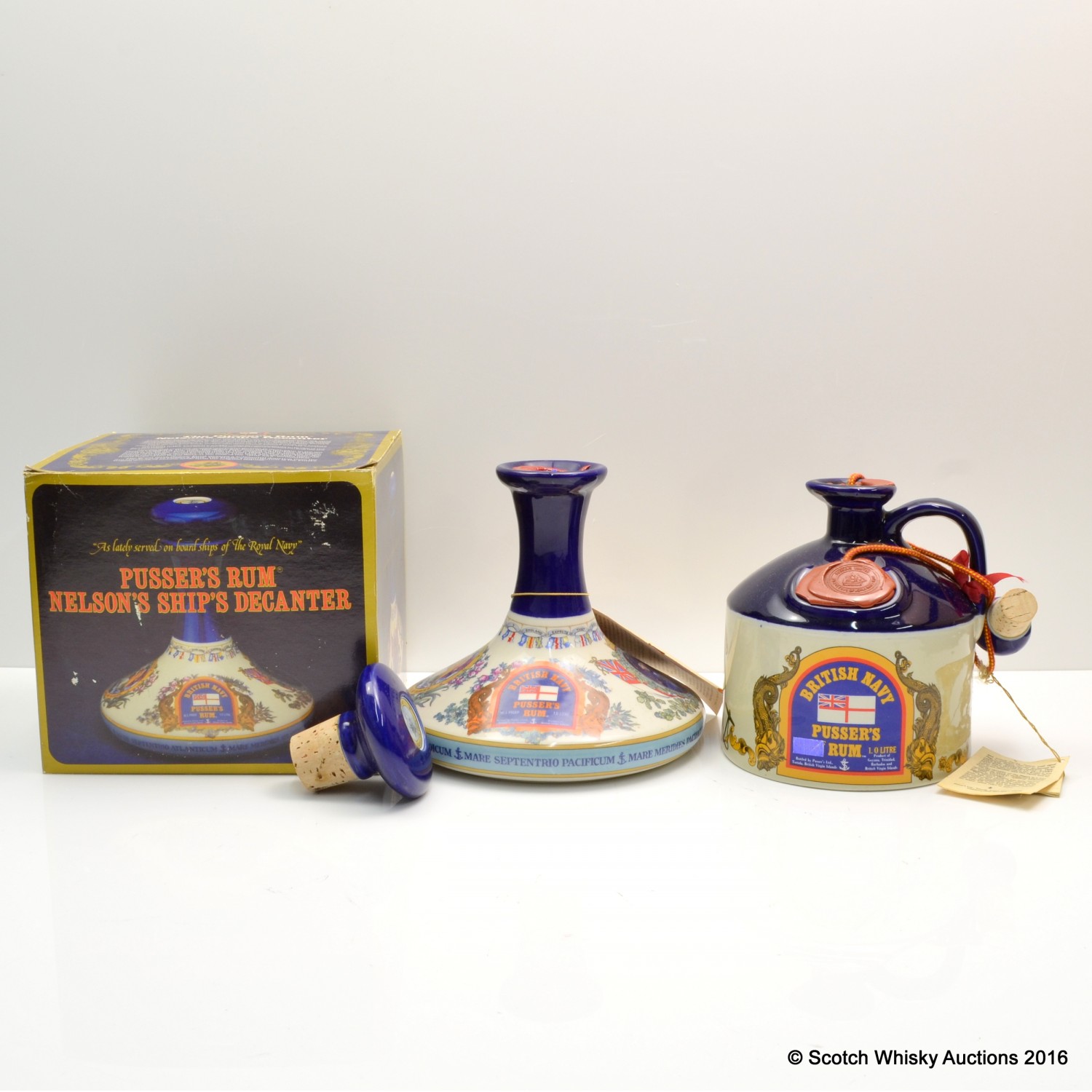 Pusser's Rum Nelson's Ship's Decanter 1L & Pusser's Rum British Navy ...
