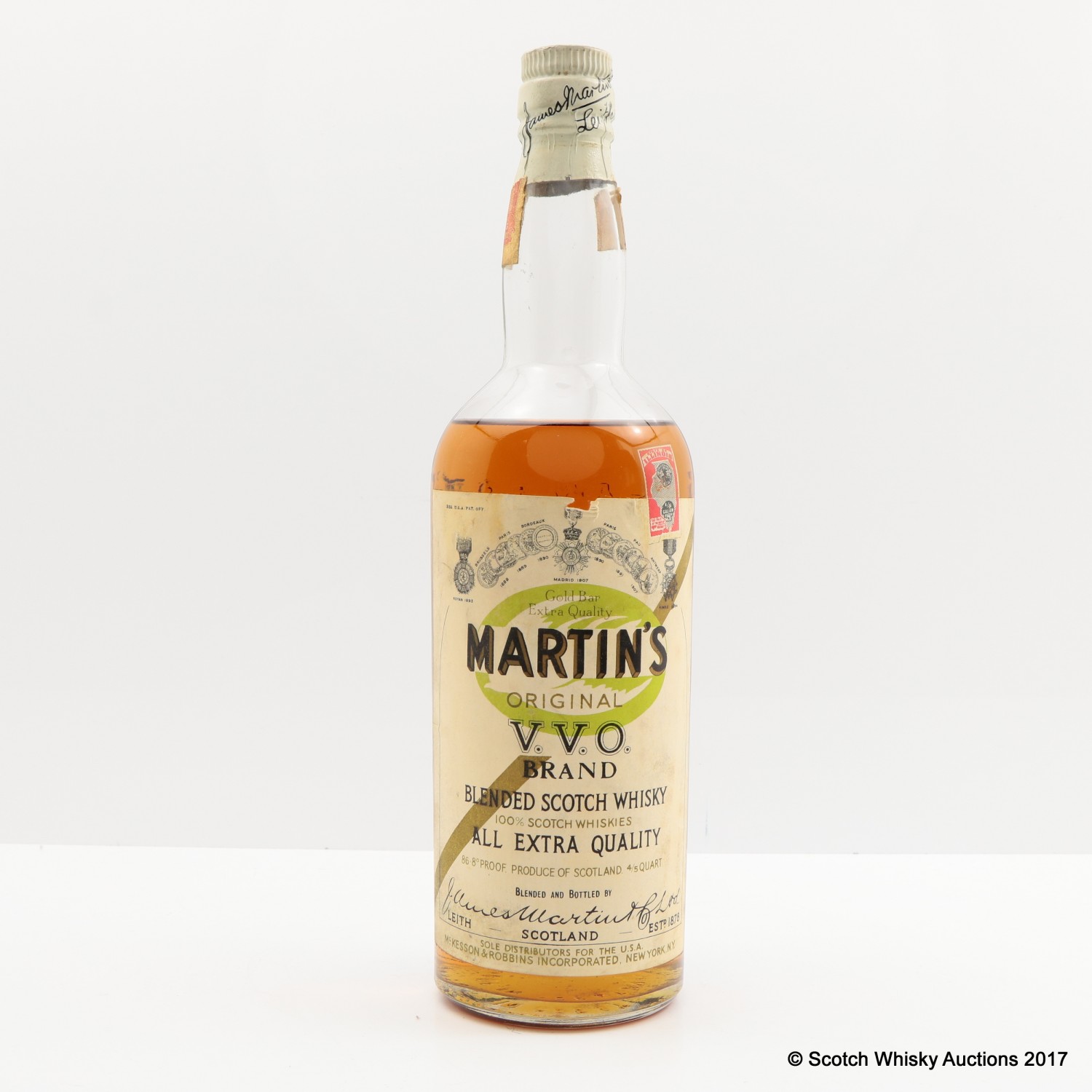 Martin's Original VVO Brand Blended Scotch 4/5 Quart | The 75th Auction ...
