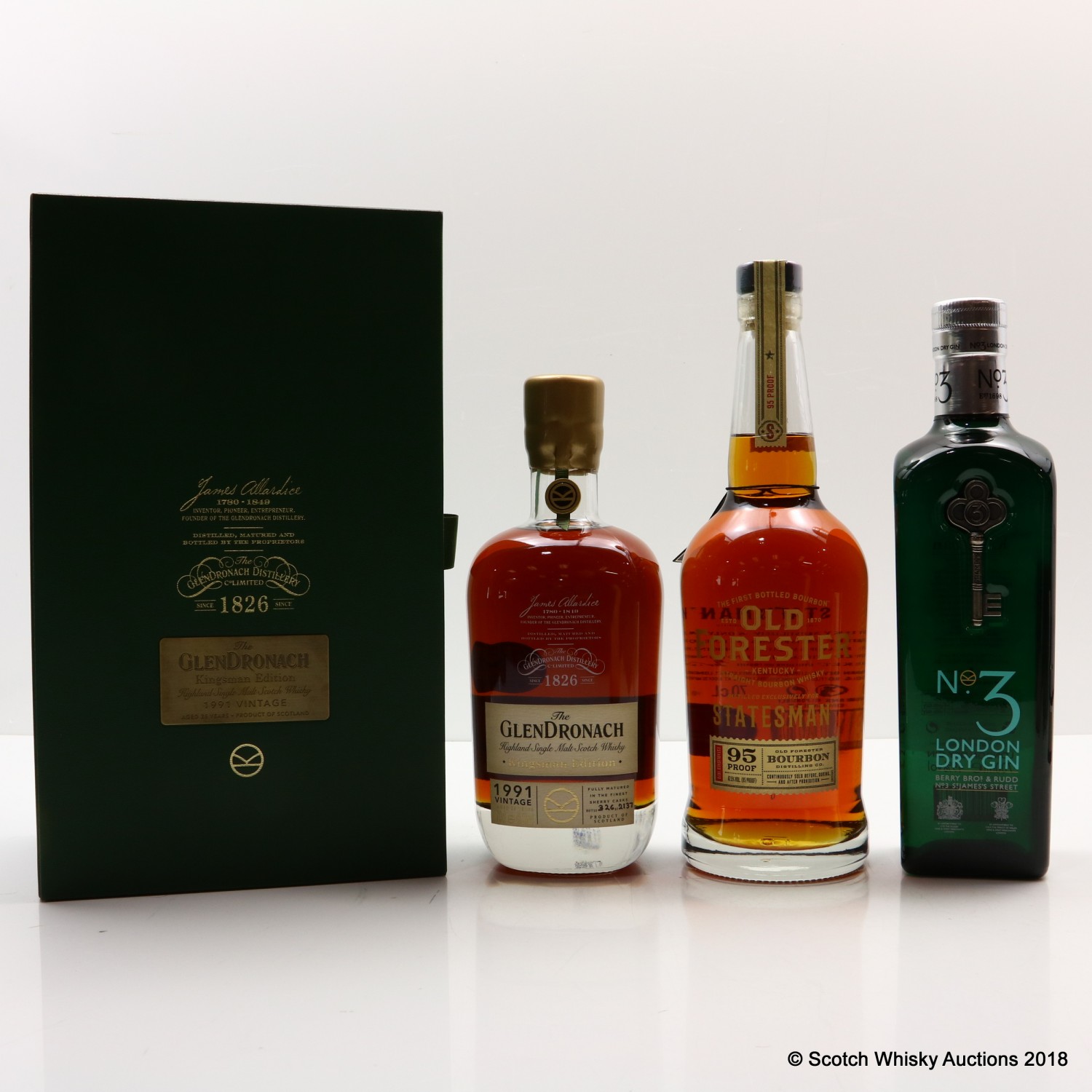 GlenDronach 1991 25 Year Old Kingsman Edition, Old Forrester Kentucky ...