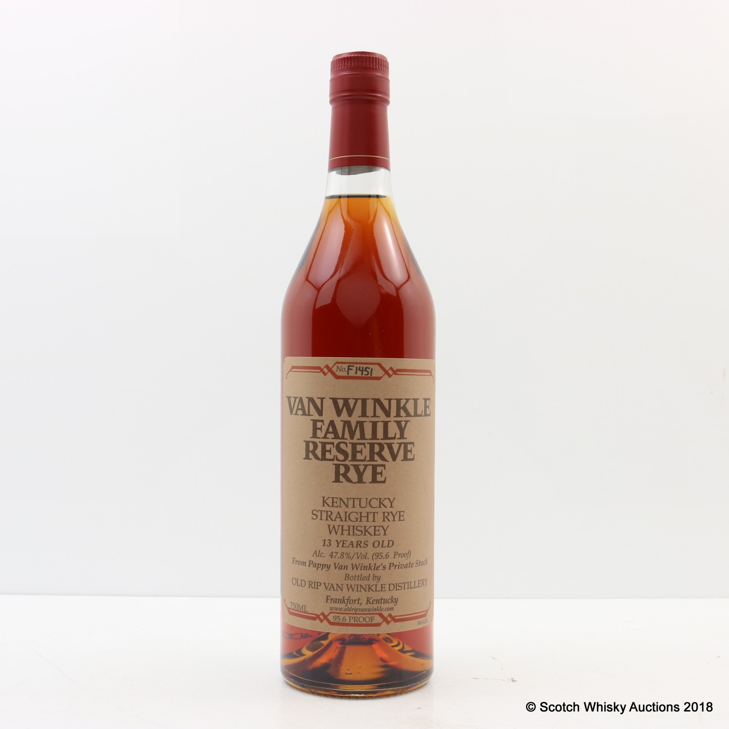 Pappy Van Winkle 13 Year Old Family Reserve Rye 75cl | The 88th Auction ...