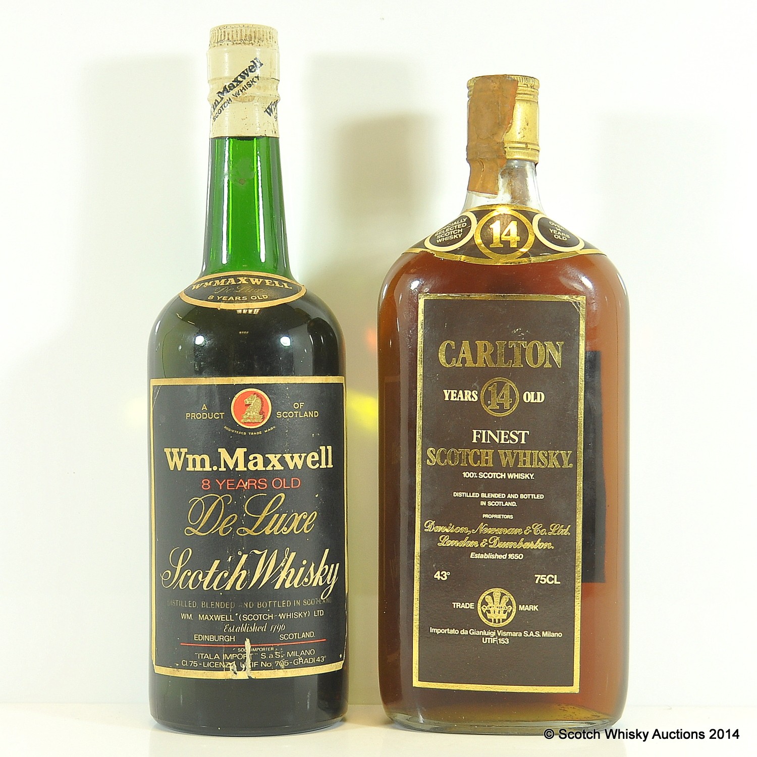 Wm. Maxwell De Luxe 8 Year Old & Carlton 14 Year Old 75cl | The 37th ...
