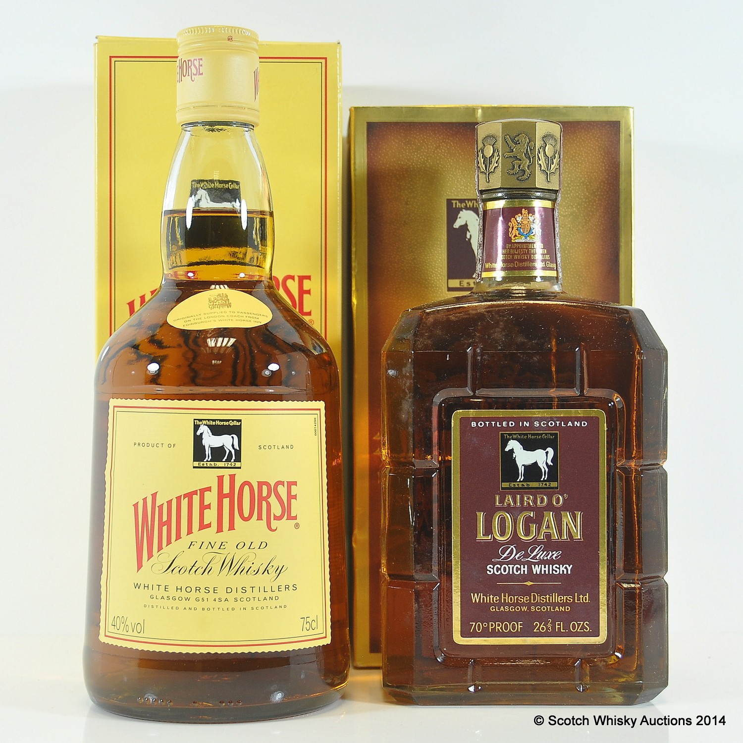 White Horse Dumpy Bottle 75cl & Laird O' Logan 26 2/3 Fl Ozs | The 37th ...