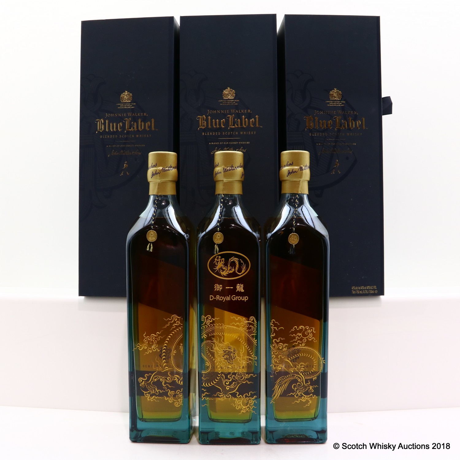 Johnnie Walker Blue Label Dragon Collection For D-Royal Group 3 x 75cl ...