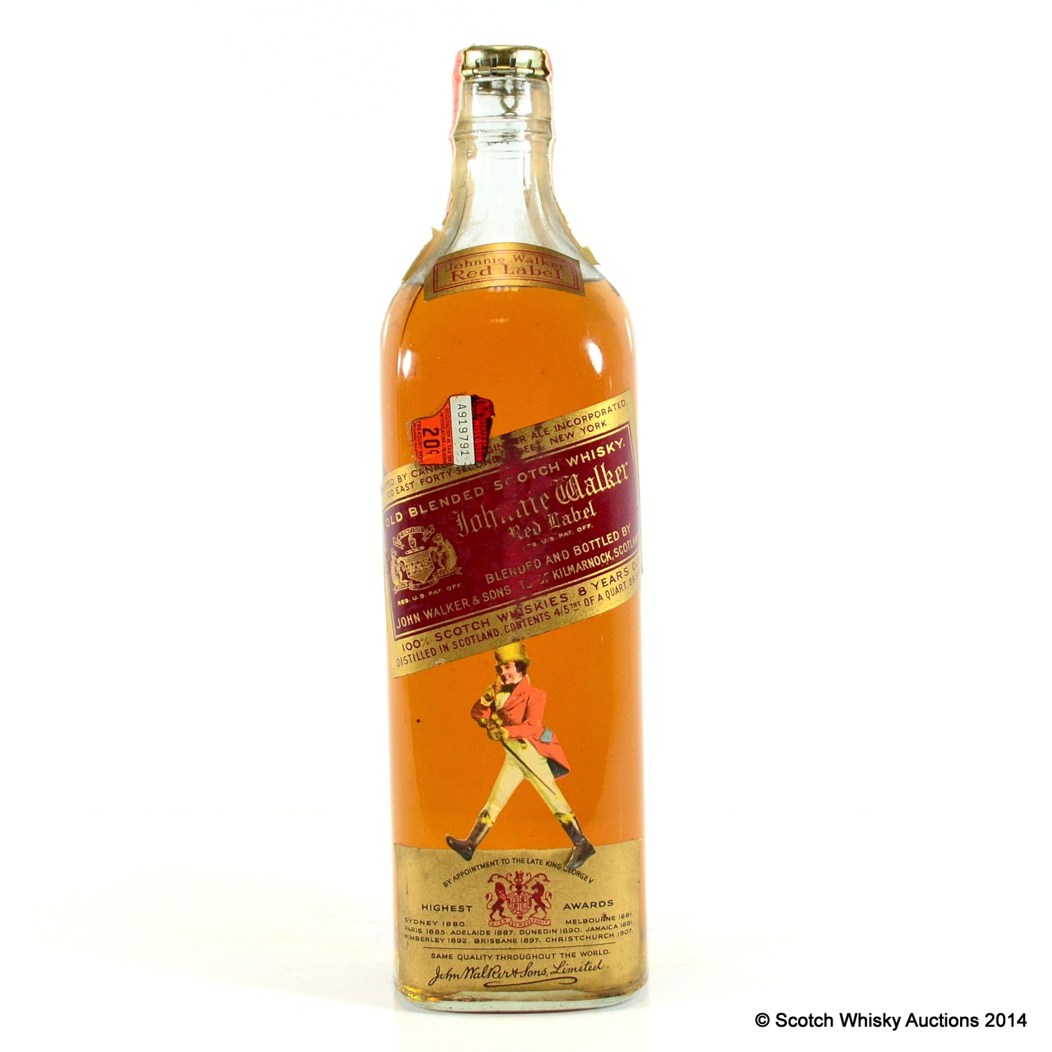 Johnnie Walker Red Label Spring Cap 4/5th Quart | The 38th Auction ...