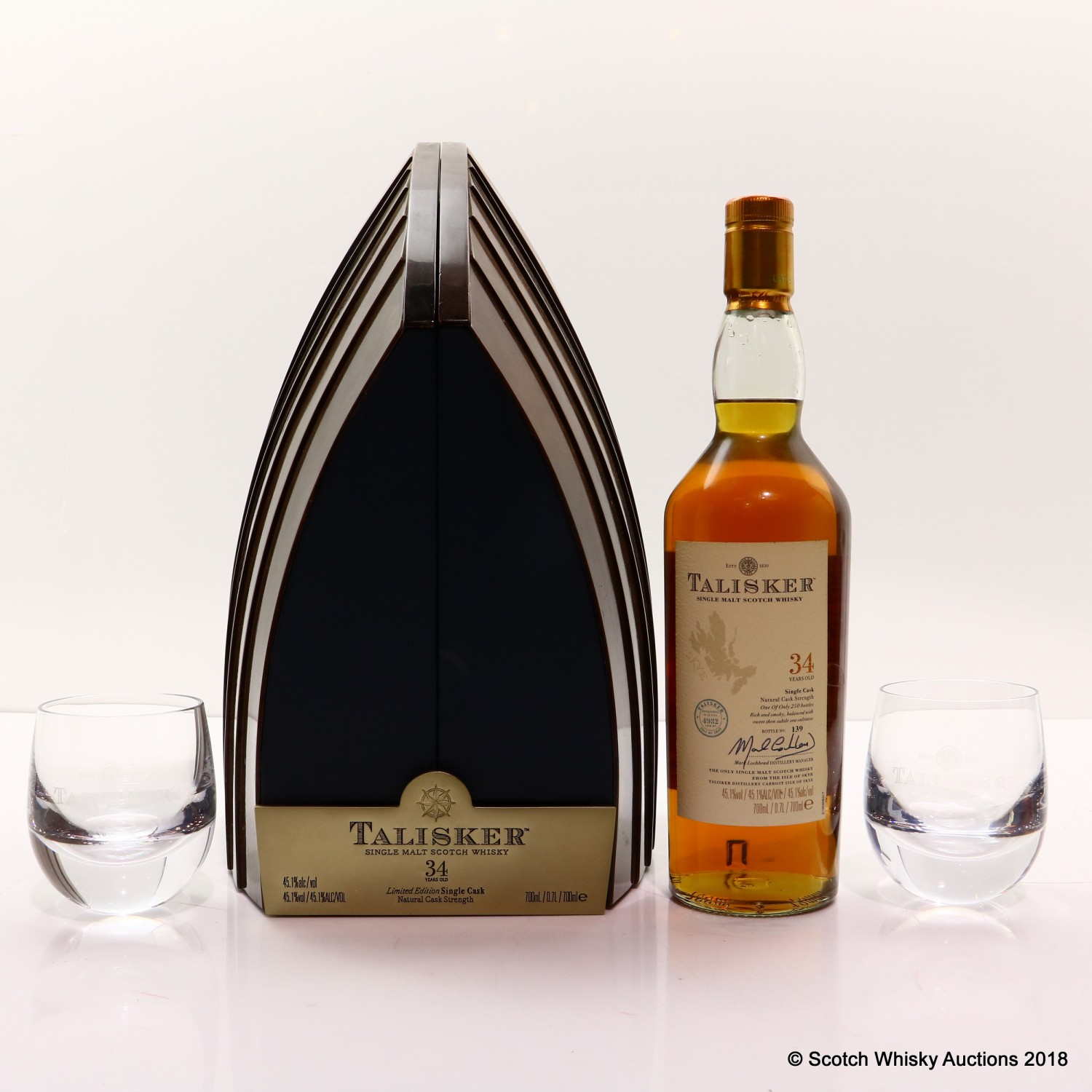 Talisker 34 Year Old Single Cask Boat Cabinet & Crystal Glasses | The ...