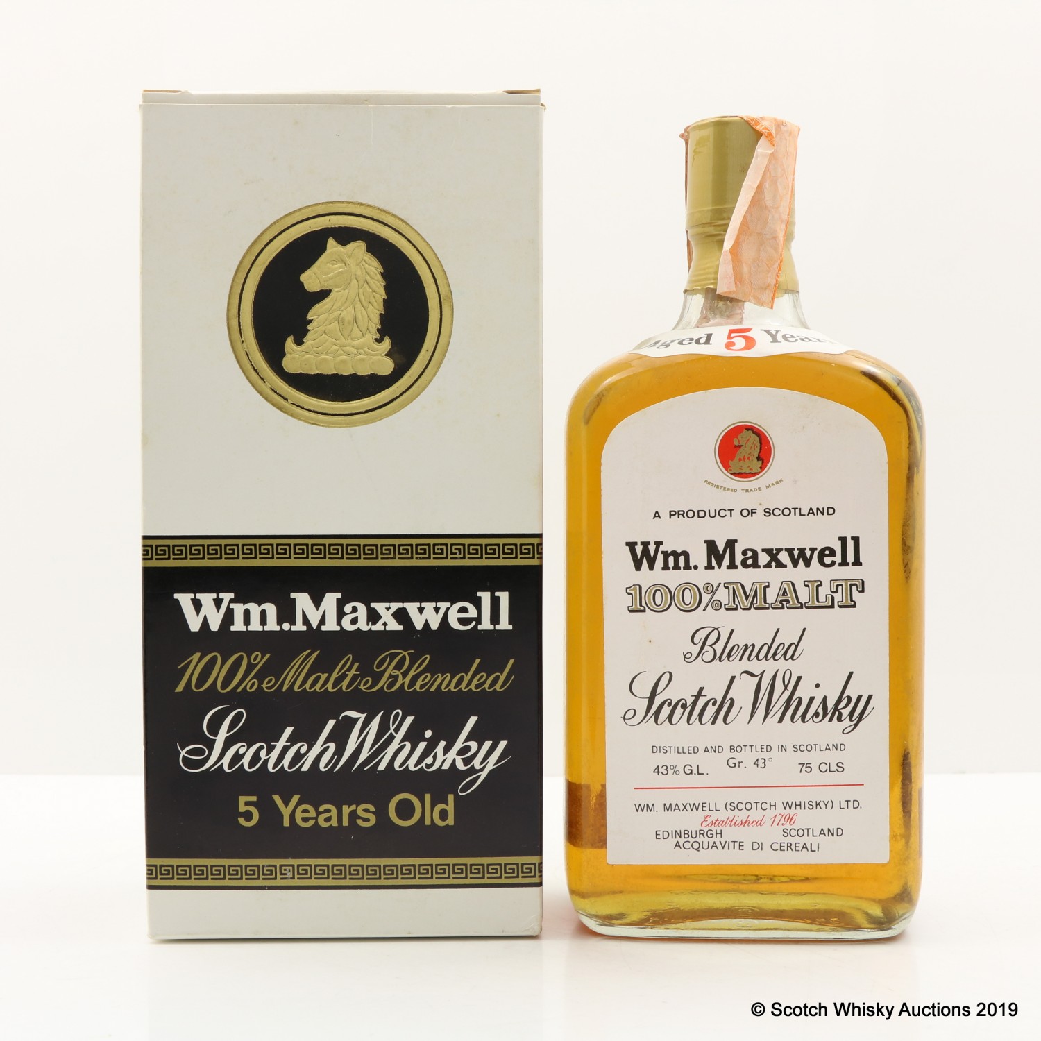 Wm. Maxwell Scotch Whisky 5 Year Old 75cl | The 95th Auction | Scotch ...