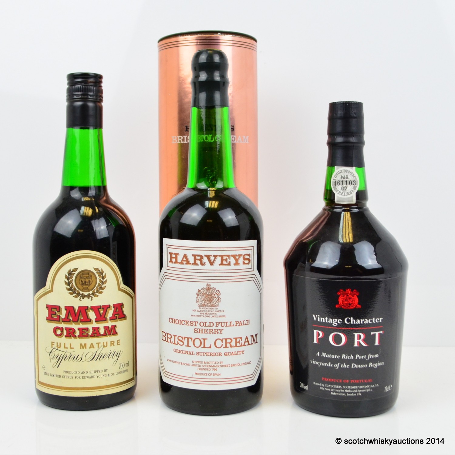 Harveys Bristol Cream Sherry, Emva Cream Sherry & Vintage Character ...