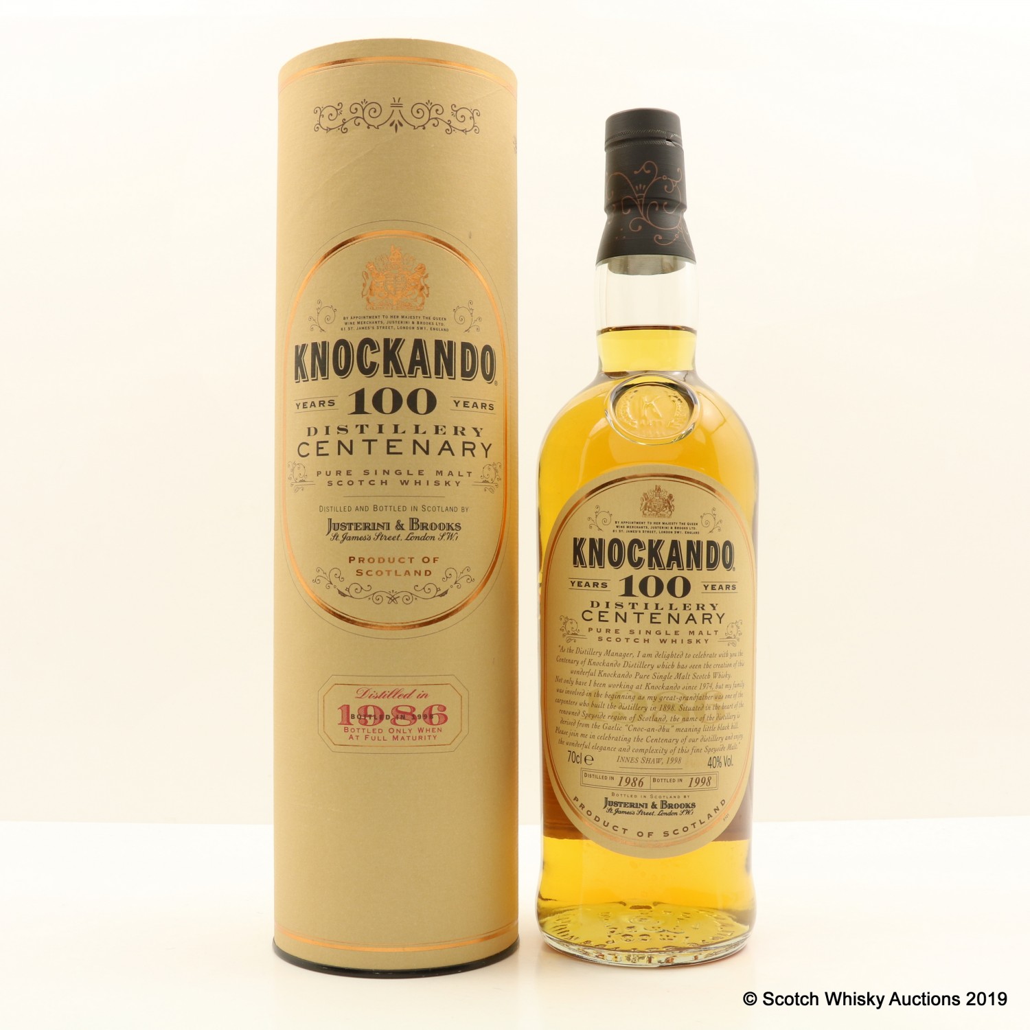 Knockando 100 Years Distillery Centenary 1986 | The 98th Auction ...
