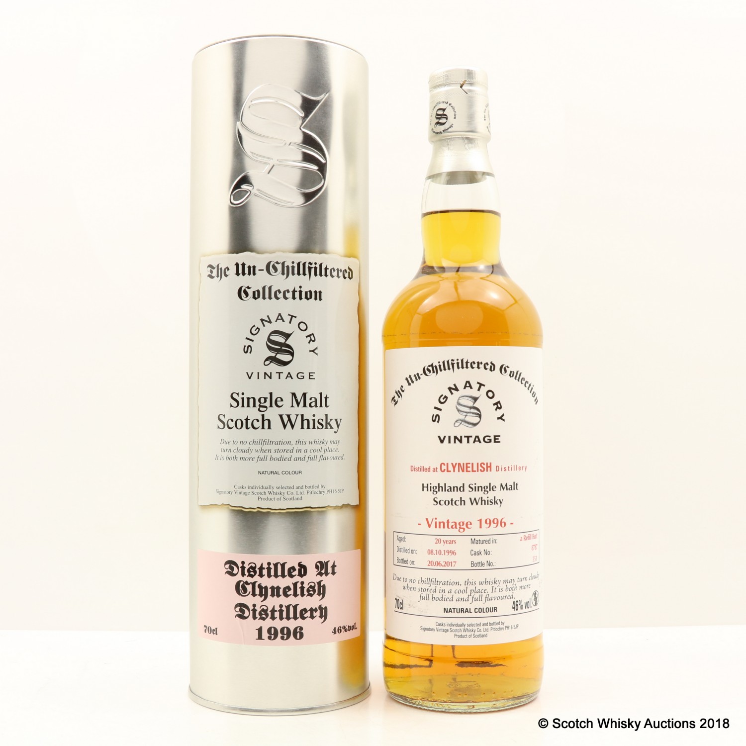 Clynelish 1996 20 Year Old Signatory | The 98th Auction | Scotch Whisky ...