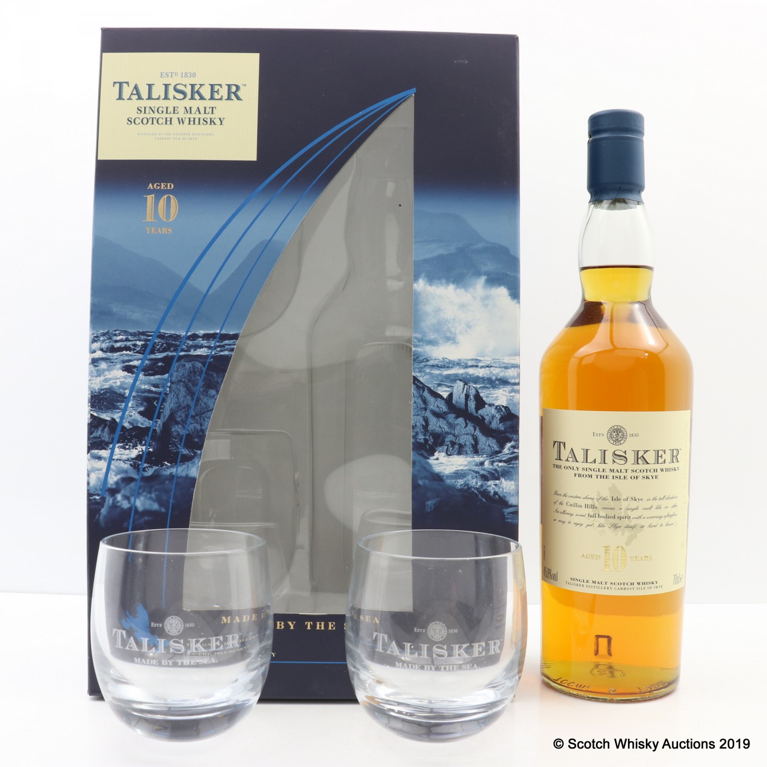 Talisker 10 Year Old with Glasses Set | The 103rd Auction | Scotch ...