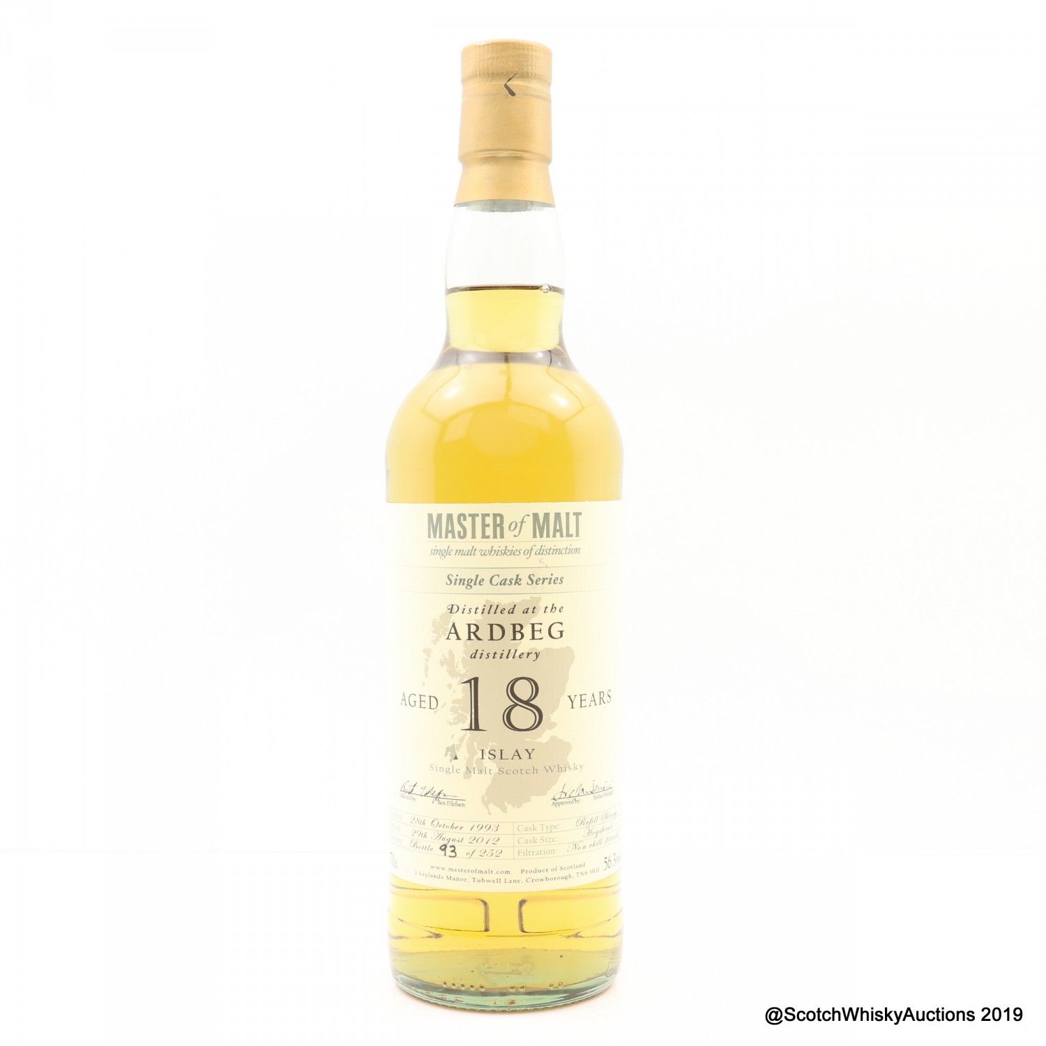 Ardbeg 1993 18 Year Old Master Of Malt | The 103rd Auction | Scotch ...